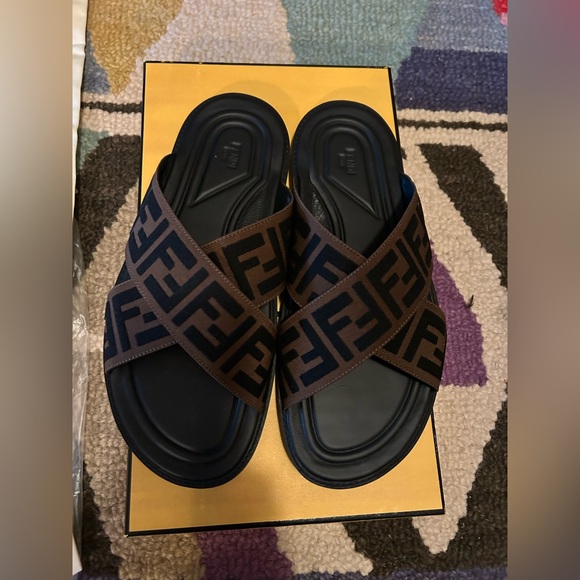 Fendi | Shoes | Bnib Fendi Cross Slides Uk Mens 8 Us Mens 9 Womens 1 ...